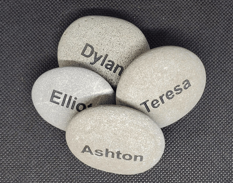 Small Engraved Rocks With Custom Names | GOC Engraved Rocks